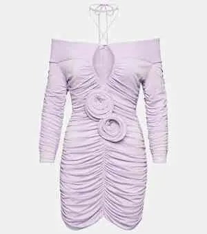 Magda Butrym Ruched Off-shoulder Mini Dress
