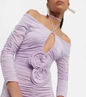 Magda Butrym Ruched Off-shoulder Mini Dress