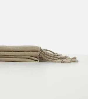 Brunello Cucinelli Fringed Linen-blend Lame Throw