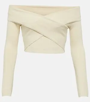 Simkhai Aiden Off-shoulder Knit Top - White