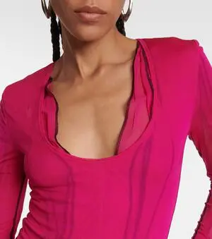 Y/project Semi-sheer Bodysuit - Pink