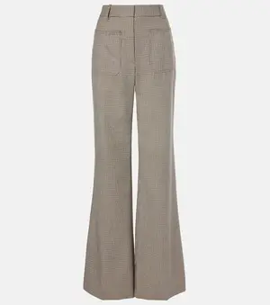 NILI LOTAN Christophe Flared Houndstooth Pants