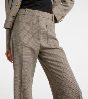 NILI LOTAN Christophe Flared Houndstooth Pants