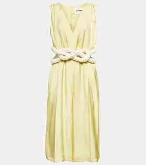 JIL SANDER Embellished Satin Jumpsuit - Yellow
