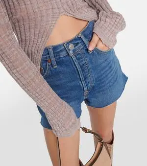 RE/DONE High-rise Denim Shorts