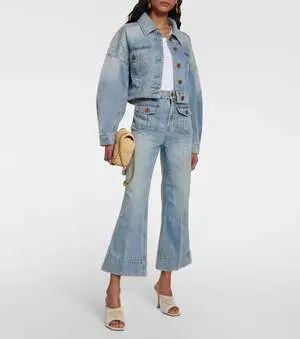 Zimmermann Raie Cropped Denim Jacket