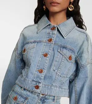Zimmermann Raie Cropped Denim Jacket