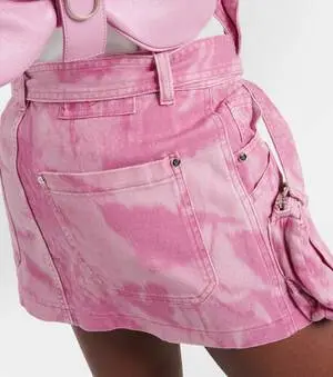 Blumarine Camouflage Denim Cargo Miniskirt