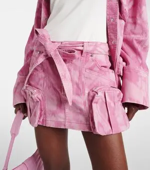 Blumarine Camouflage Denim Cargo Miniskirt