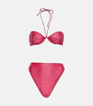 Oseree Embellished Bikini Set - Pink