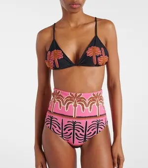 Johanna Ortiz Embroidered Bikini Top