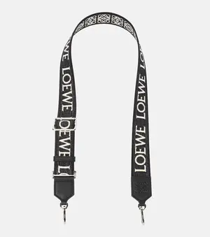 Loewe Logo Jacquard Bag Strap - Black