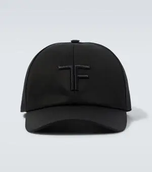 TOM FORD Embroidered Canvas Cap - Black