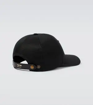 TOM FORD Embroidered Canvas Cap - Black