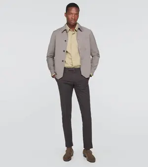 SLOWEAR Incotex Cotton-blend Slim Trousers - Grey
