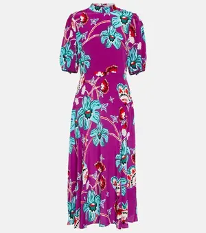 Diane Von Furstenberg Nella Floral Midi Dress - Multicoloured