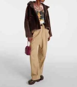 BLANCHA Cropped Shearling Jacket