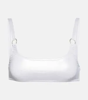 Melissa Odabash Bari Metallic Bikini Top - Silver