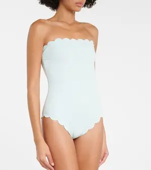 Marysia Scalloped Strapless Swimsuit