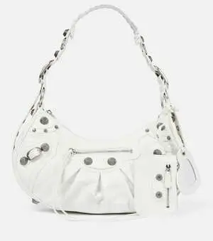 Balenciaga Le Cagole Small Leather Shoulder Bag White