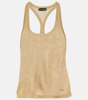 TOM FORD Micro-rib Silk Jersey Tank Top - Yellow