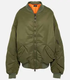 Balenciaga Off Shoulder Technical Bomber Jacket