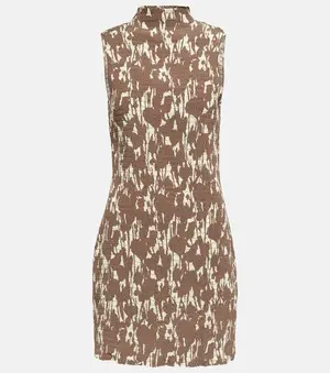 Proenza Schouler White Label Smocked Floral Minidress - Beige