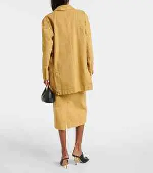 Max Mara Dizzy Oversized Cotton Canvas Blazer - Yellow