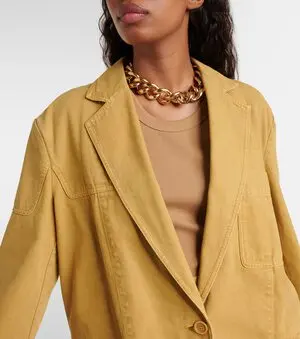 Max Mara Dizzy Oversized Cotton Canvas Blazer - Yellow