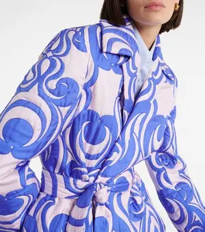 Dries Van Noten Quilted Wrap Coat