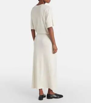LEMAIRE Belted Cotton Jersey Midi Dress - White