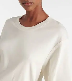 LEMAIRE Belted Cotton Jersey Midi Dress - White