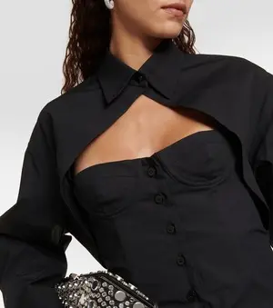 Attico Cutout Cotton-blend Minidress
