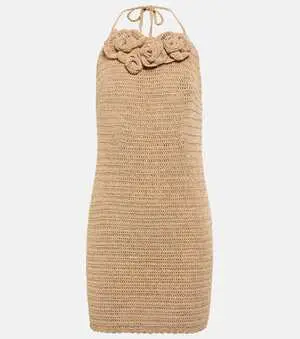 Magda Butrym Crochet Cotton-blend Minidress - Beige