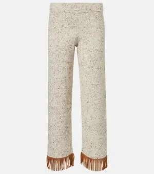 Alanui Dreamscape Fringed Wool-blend Pants - Beige