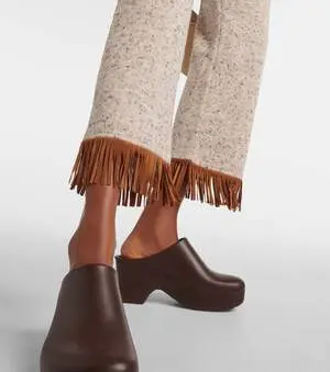 Alanui Dreamscape Fringed Wool-blend Pants - Beige