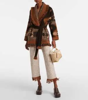 Alanui Dreamscape Fringed Wool-blend Pants - Beige