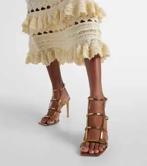 GIANVITO ROSSI Mondry Metallic Leather Sandals