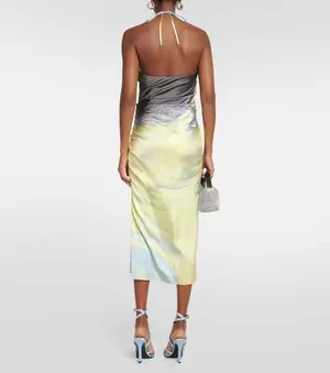 Simkhai Hansel Printed Halterneck Midi Dress