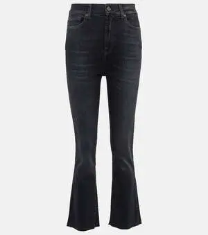 7 For All Mankind Slim Kick High-rise Jeans In Wicked
