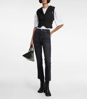 7 For All Mankind Slim Kick High-rise Jeans In Wicked