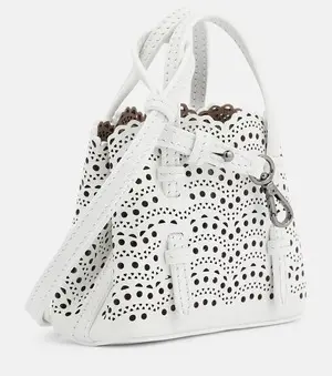 Alaïa Mina Mini Leather Crossbody Bag