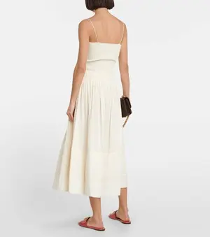 Tory Burch Cotton And Linen Midi Skirt