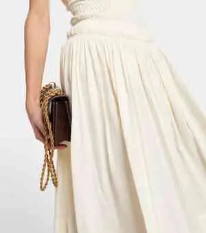 Tory Burch Cotton And Linen Midi Skirt