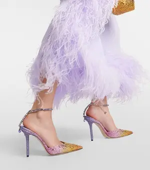 JIMMY CHOO Saeda 100 Embellished Satin Pumps