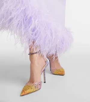 JIMMY CHOO Saeda 100 Embellished Satin Pumps