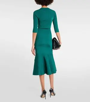 Victoria Beckham Cropped Cardigan With Metallic Fibers