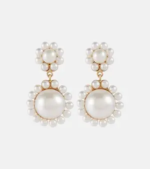 Sophie Bille Brahe Deux Jeanne 14kt Yellow Gold Single Pearl Earring - White