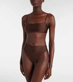 Jade Swim Muse Bikini Top - Brown