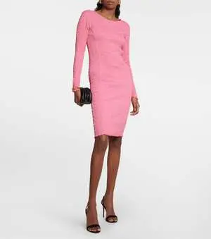 PATOU Smocked Cotton-jersey Mini Dress